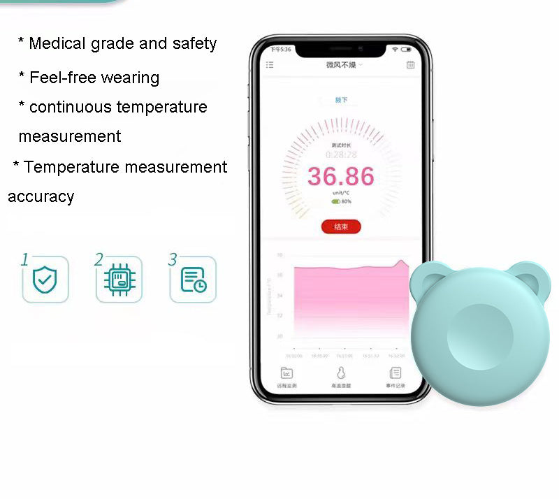 Medical grade electronic thermometer continuous monitoring of baby ...