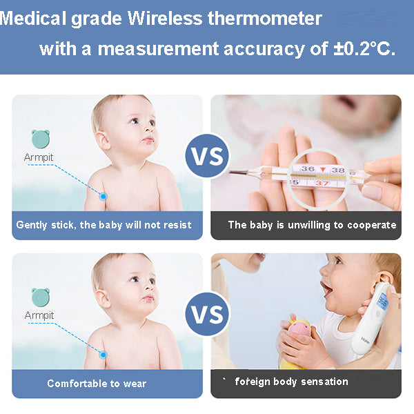 Medical grade electronic thermometer continuous monitoring of baby ...